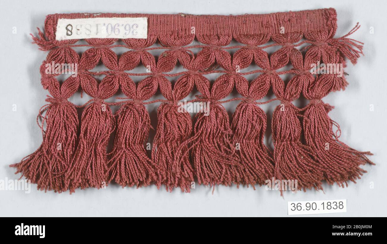 Fringe, British, early 19th century, British, Silk, L. 5 x W. 3 inches ...