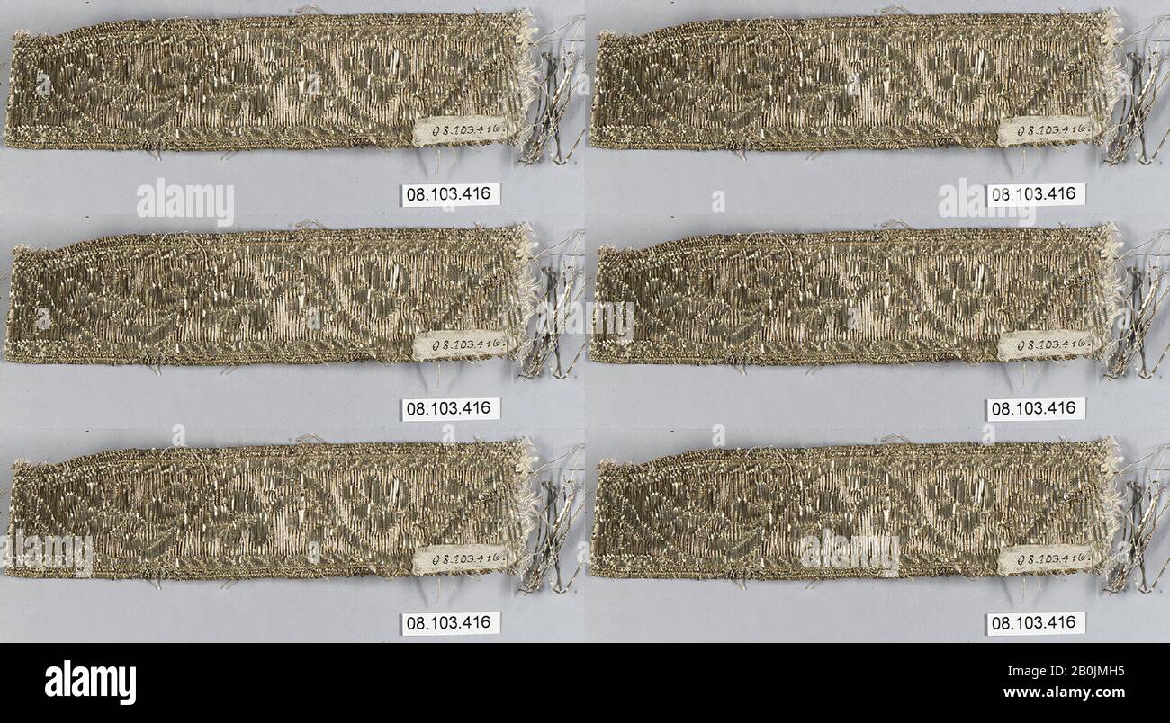 Galloon, French, 18th century, French, Metal thread, 6 1/2 x 1 1/2 ...