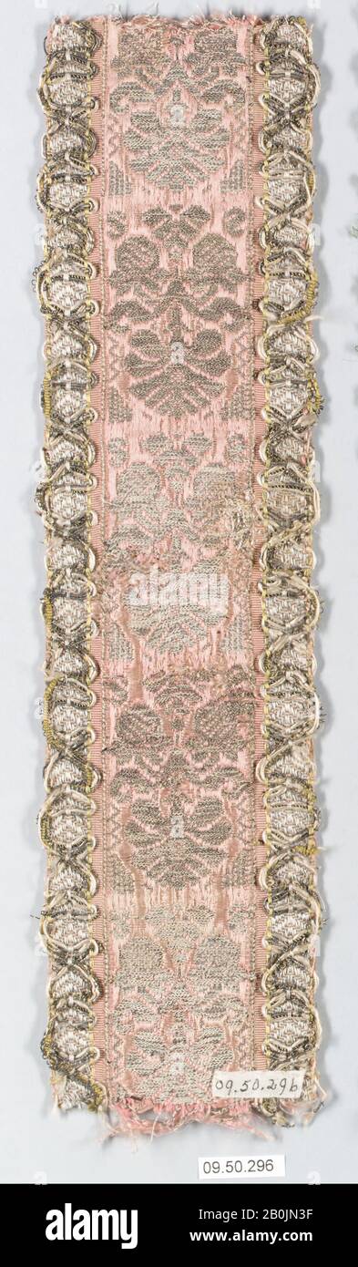 Ribbon, French, 18th century, French, 3 x 12 inches, 7.6 x 30.5 cm ...