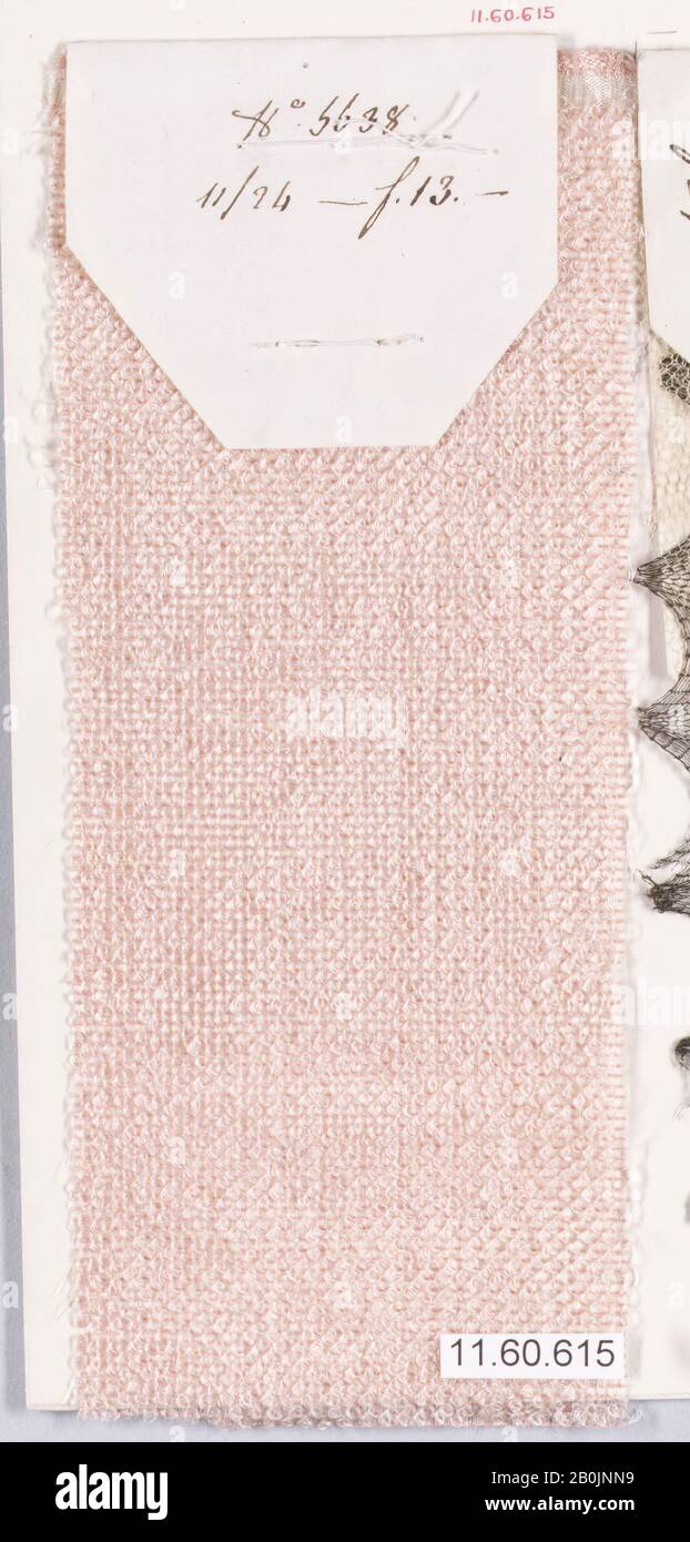 Sample, French, early 19th century, French, Textiles-Woven Stock Photo ...