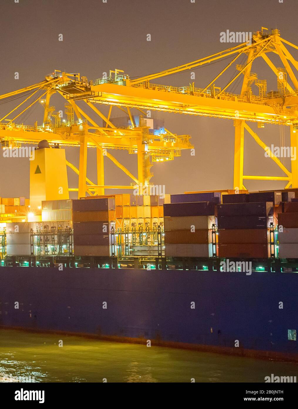 Container port night hi-res stock photography and images - Alamy