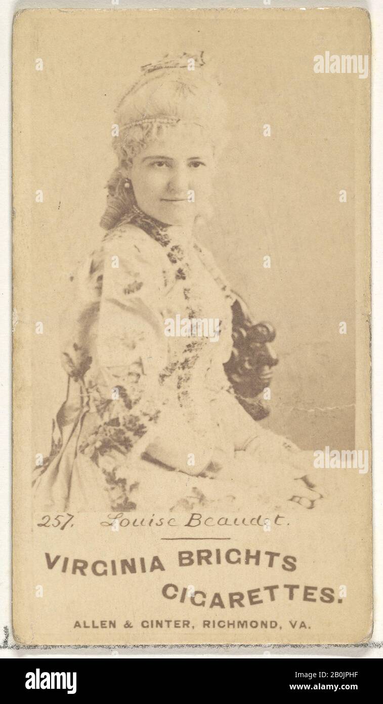 Issued by Allen & Ginter, Card 257, Louise Beaudet, from the Actors and ...