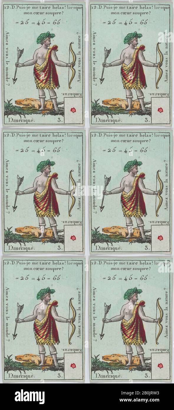Anonymous, French, 18th century, L'Amerique from playing cards 'Jeu d ...