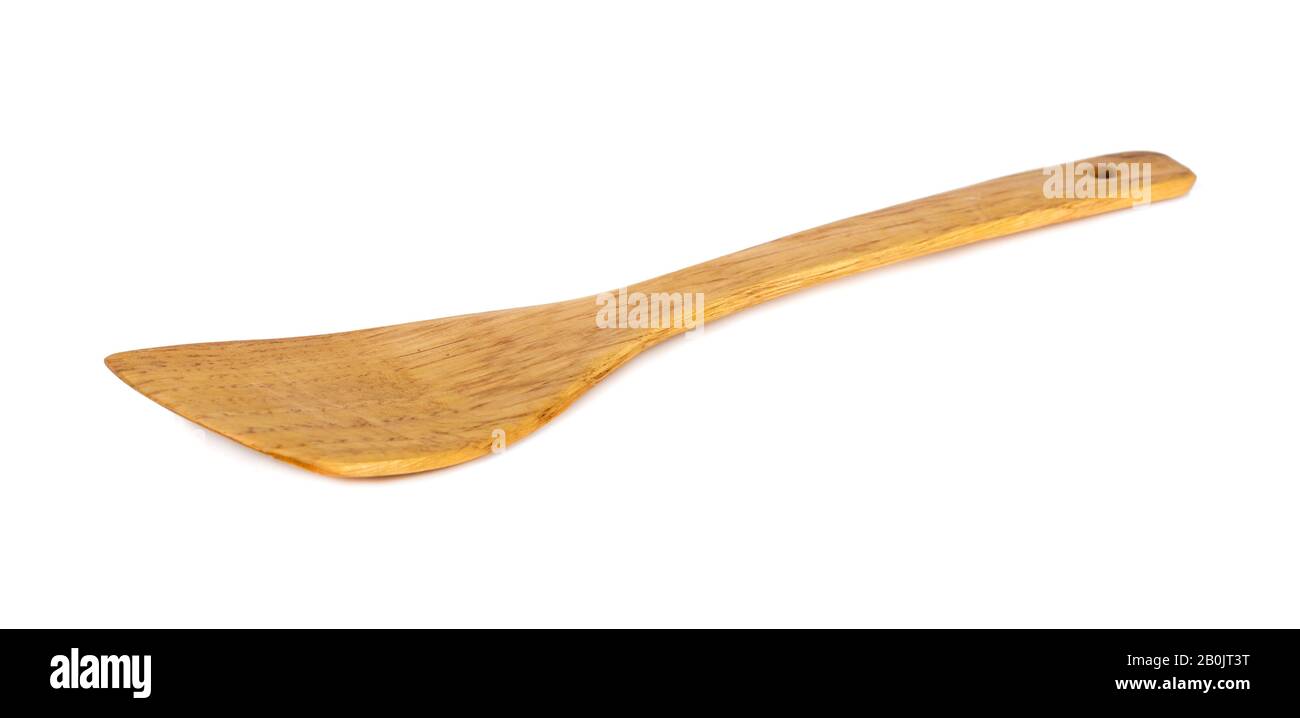 wooden kitchen spatula isolated on white background Stock Photo - Alamy