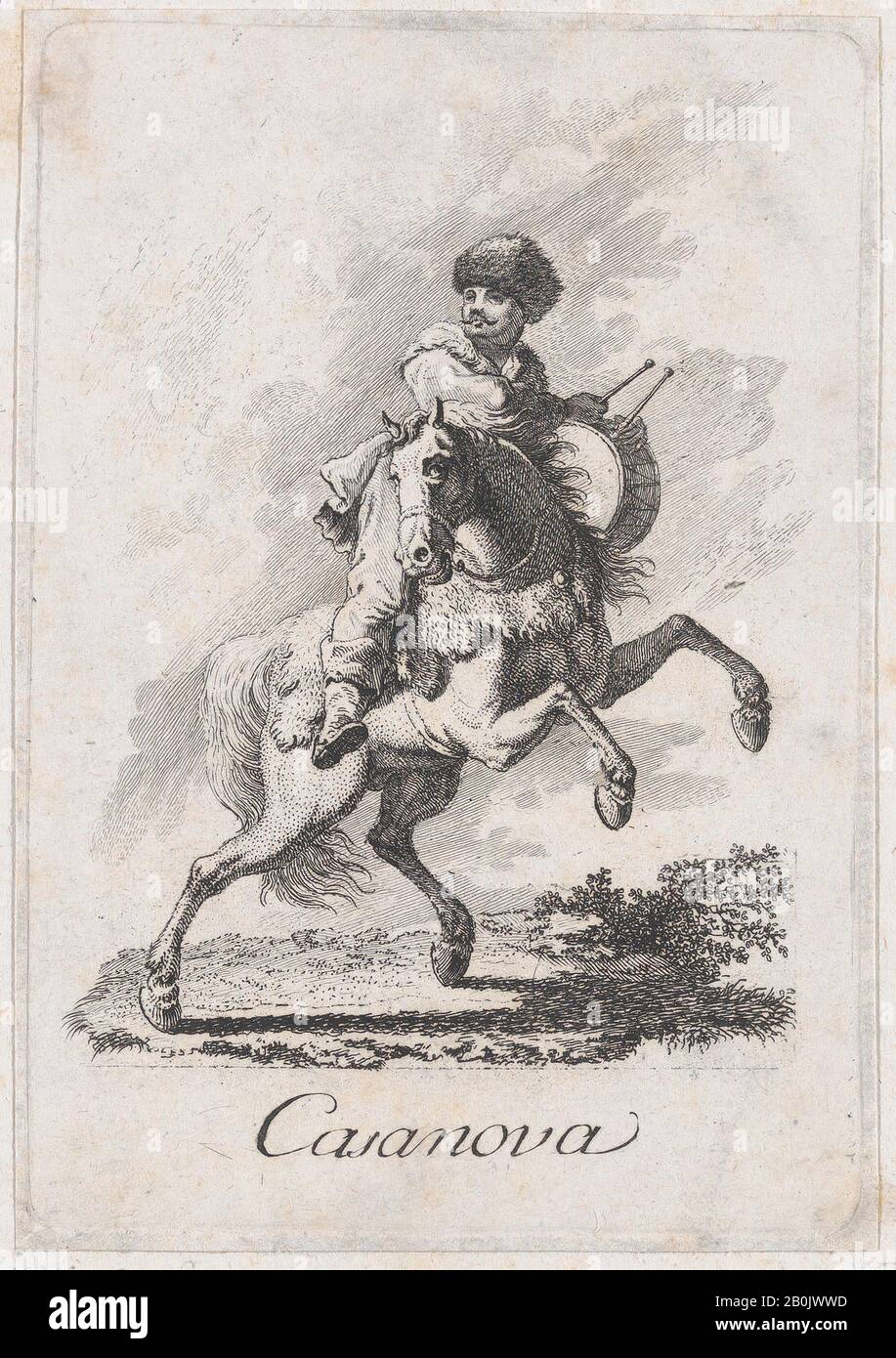 Possibly Francesco Casanova, Three views of the head of a man with a ...