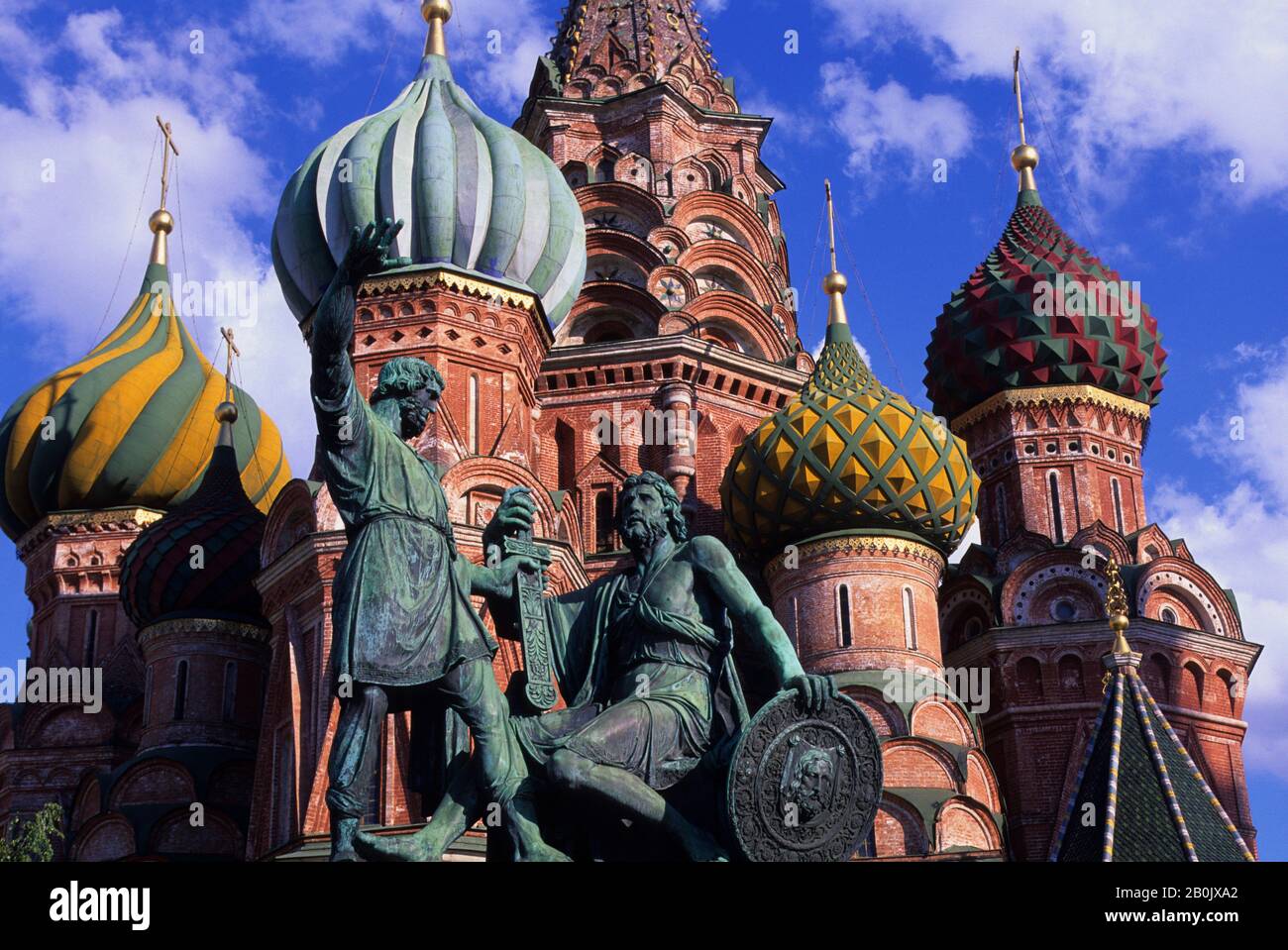RUSSIA, MOSCOW, RED SQUARE ST BASIL'S CATHEDRAL, KUZMA MININ AND DMITRY ...
