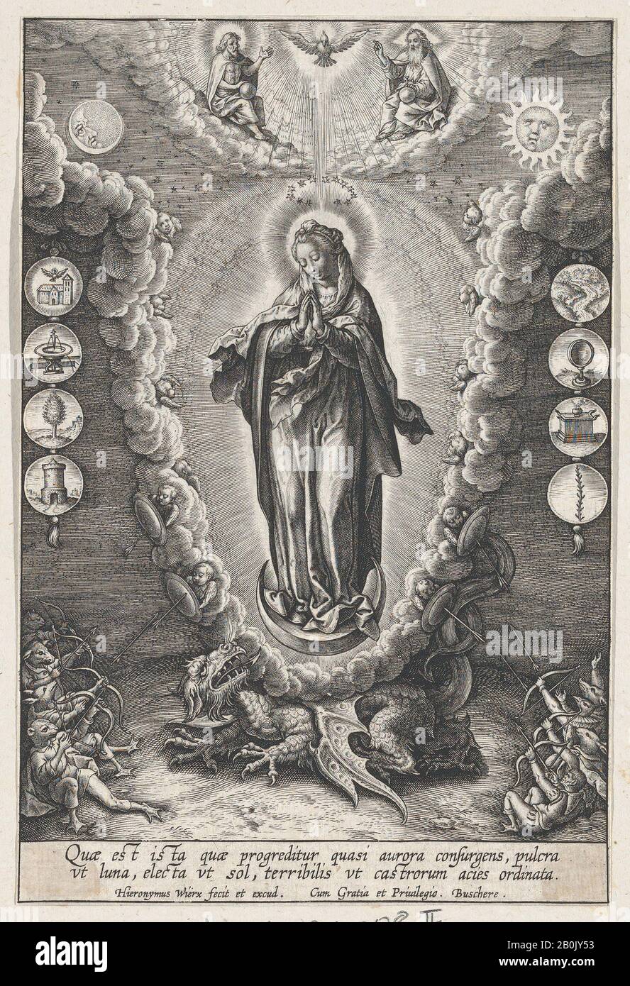 Hieronymus (Jerome) Wierix, The Virgin with the Symbols of the ...