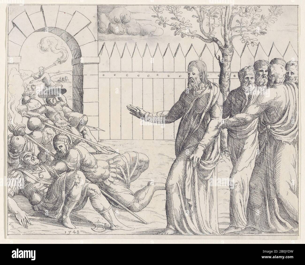 Augustin Hirschvogel, The Roman Soldiers Falling Before Christ, from ...