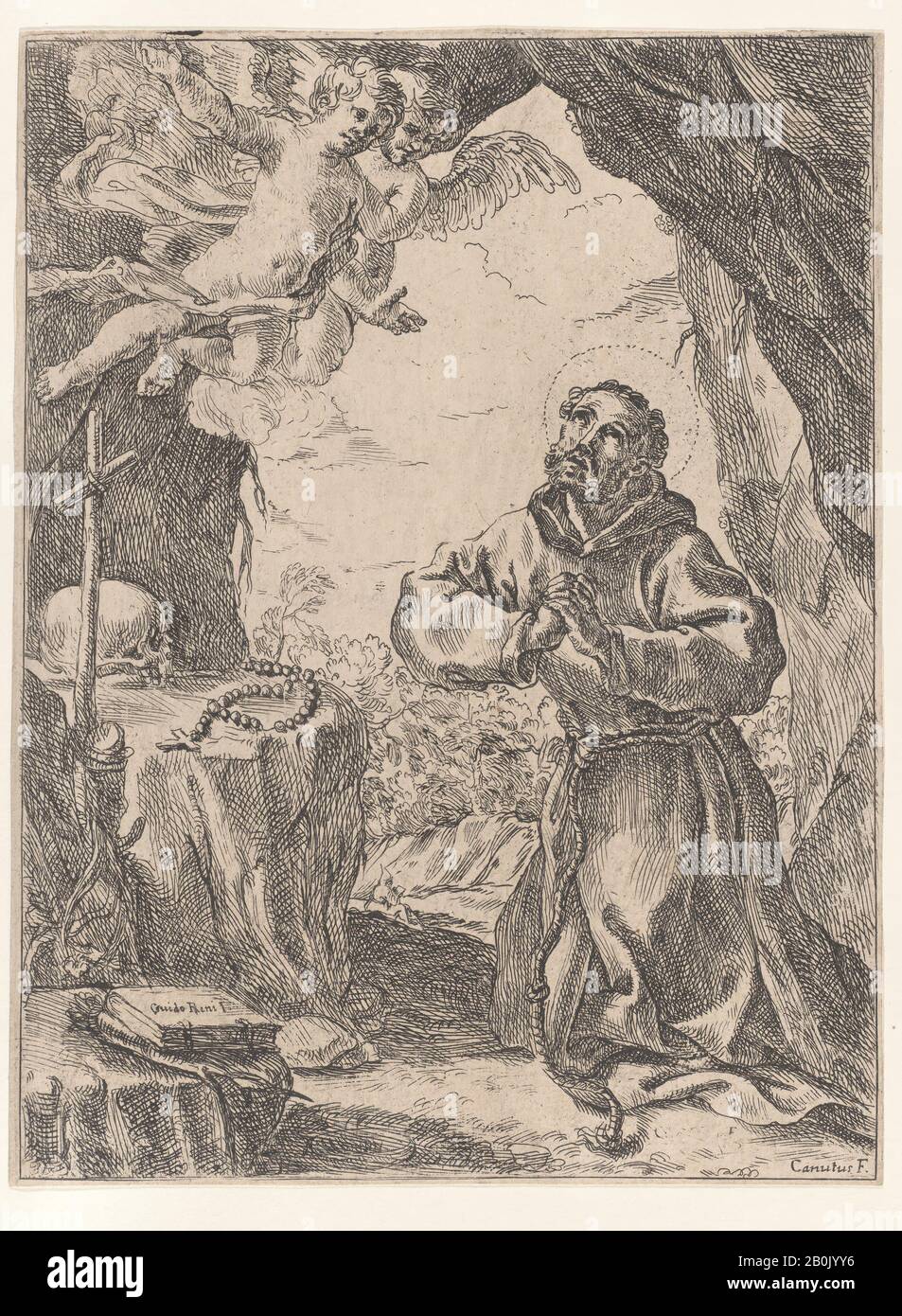 Domenico Maria Canuti, Saint Francis of Assisi, kneeling before a ...