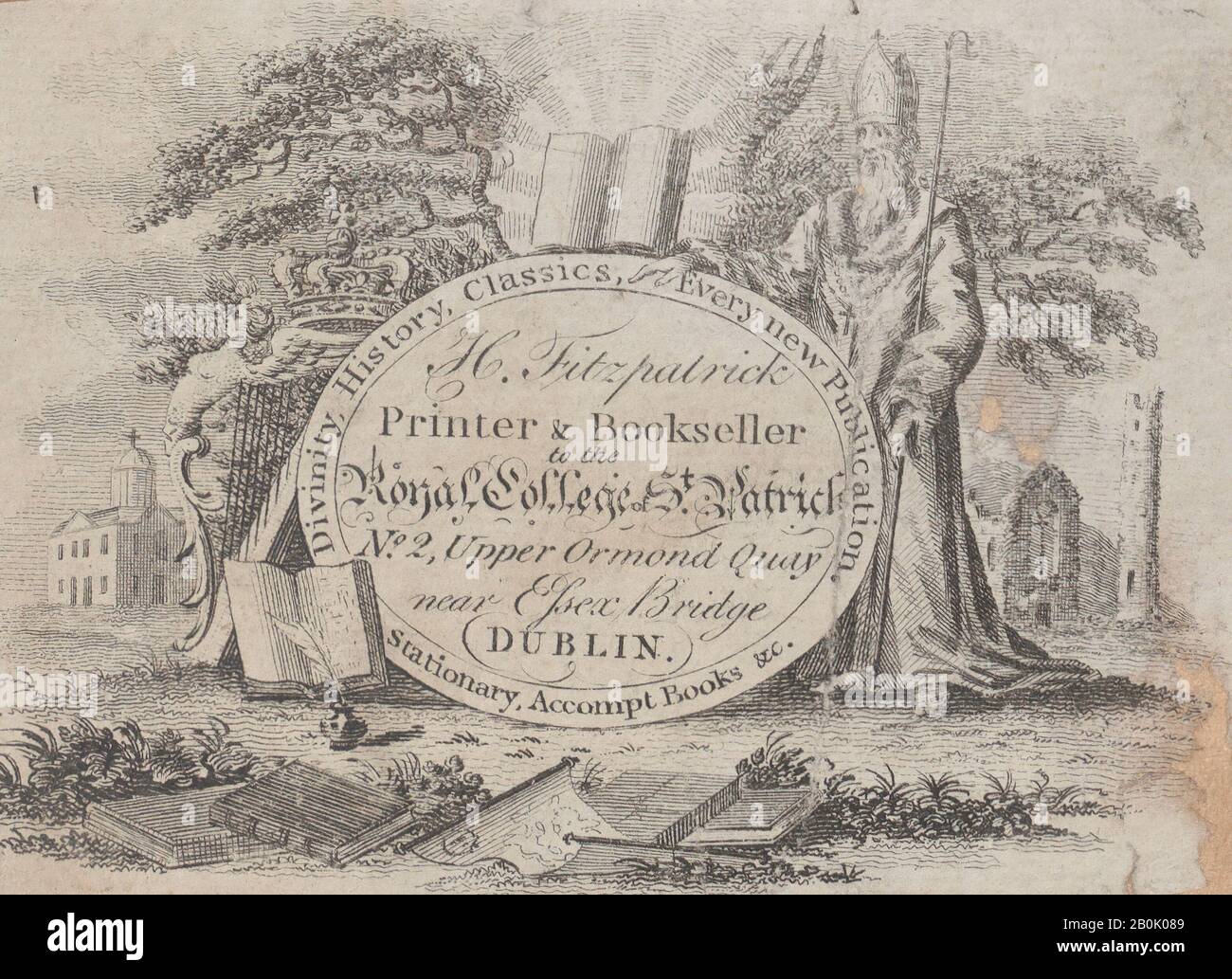 Anonymous, Irish, 19th century, Trade Card for H. Fitzpatrick, Printer ...