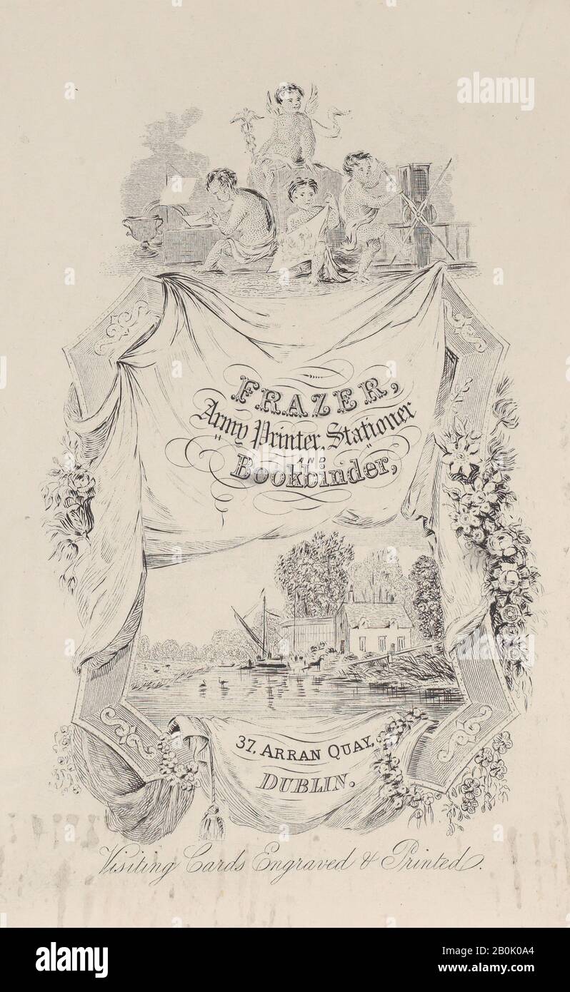 Anonymous, Irish, 19th century, Trade card for Frazer, Army Printer ...