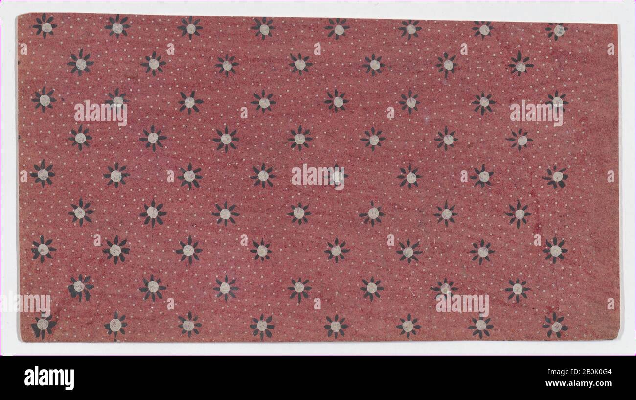 Anonymous, Sheet with dot and floral pattern, Anonymous, 19th century ...