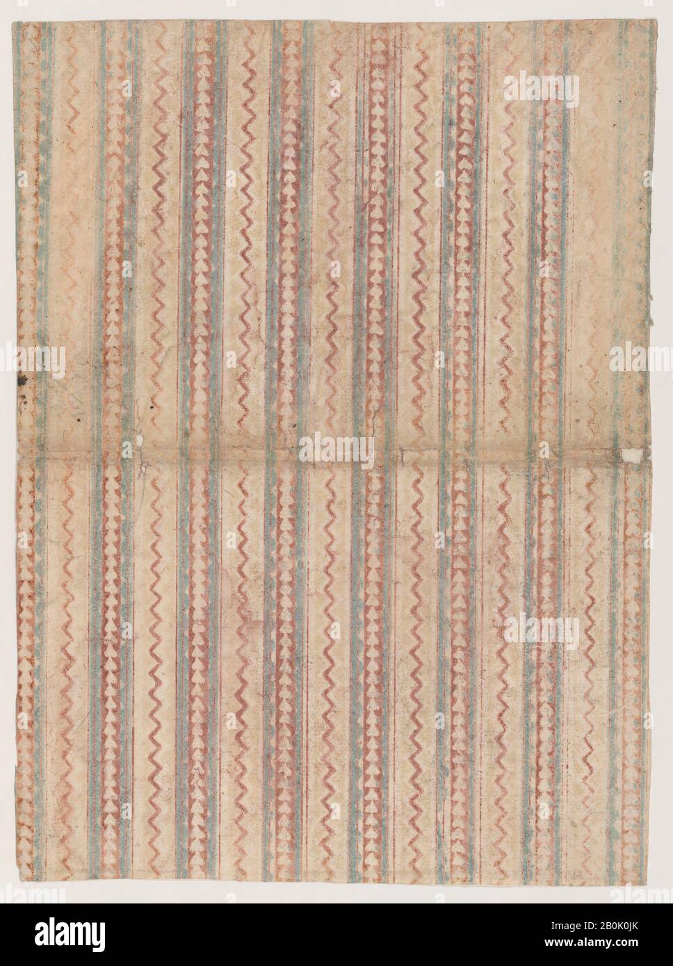 Anonymous, Book cover with overall stripe, zigzag, and triangle pattern ...
