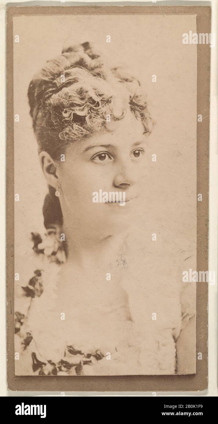 Actress wearing dress with floral neckline, from the Actresses series ...