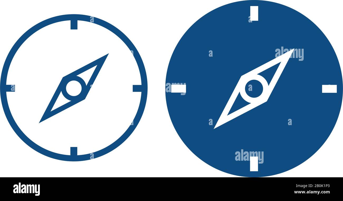 Simple compass with arrow. Option in a circle and without it. Vector ...