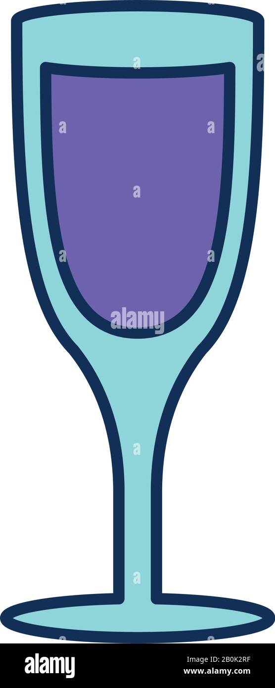 Champagne cup line fill style icon design, Alcohol drink bar beverage ...