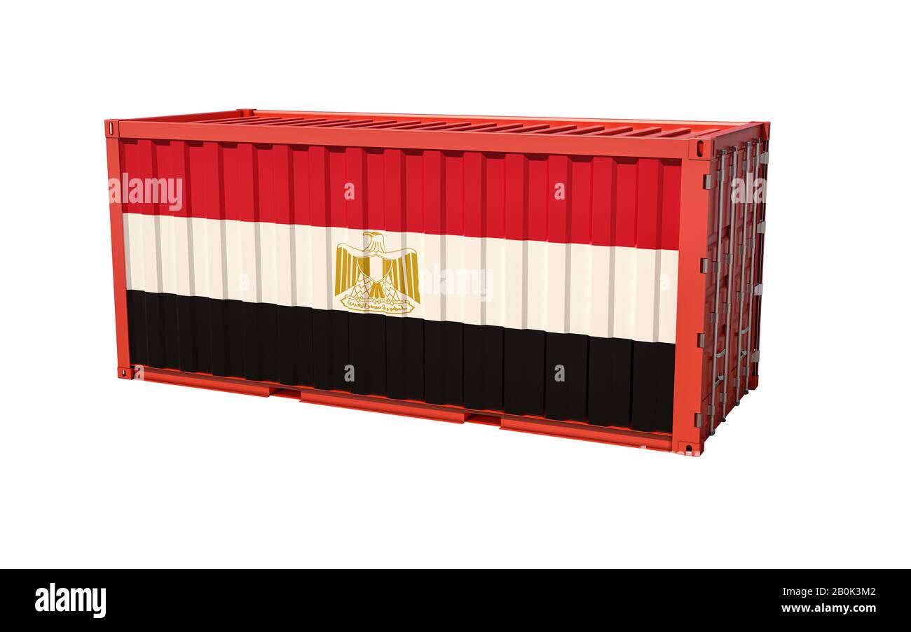 Shipping Container with Egypt flag - 3D Rendering Stock Photo - Alamy