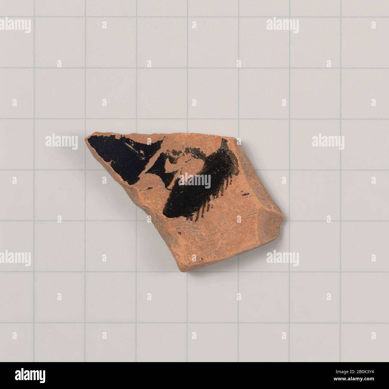 Terracotta fragment of a kylix (drinking cup), Greek, Attic, Archaic ...