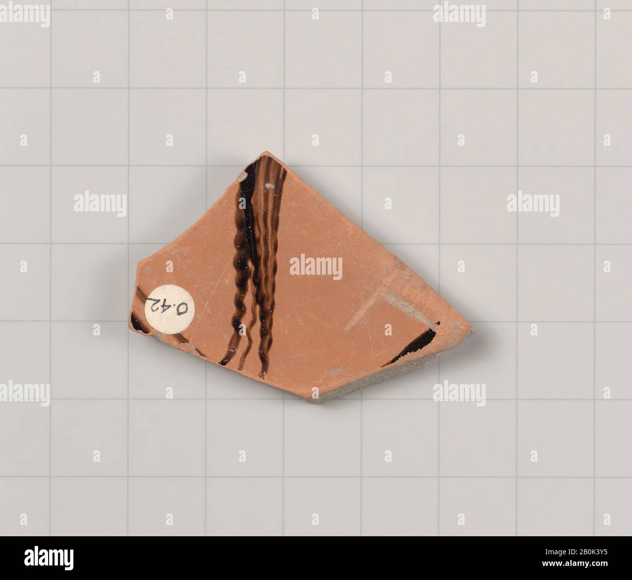 Terracotta fragment of a kylix (drinking cup), Greek, Attic, Archaic ...