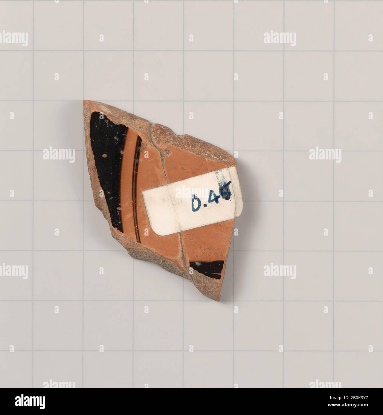 Terracotta fragment of a kylix (drinking cup), Greek, Attic, Archaic ...