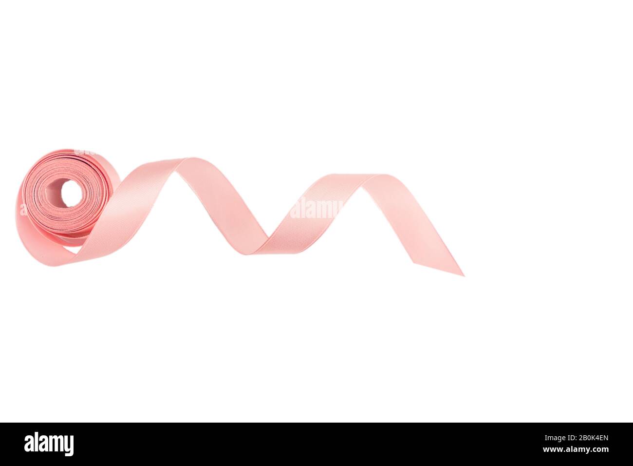 A Pink ribbon isolated on a white background Stock Photo - Alamy