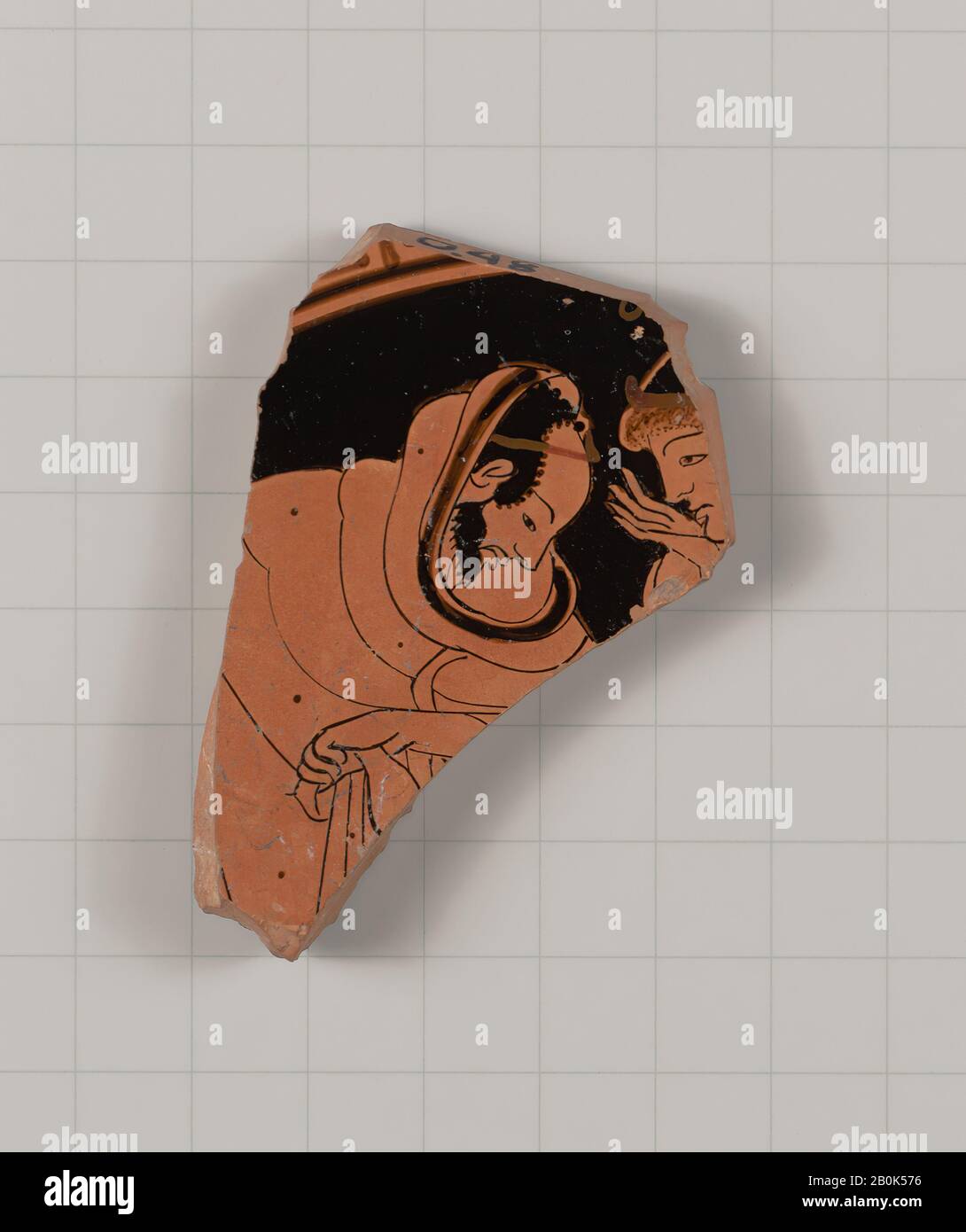 Terracotta fragment of a kylix (drinking cup), Greek, Attic, Late ...