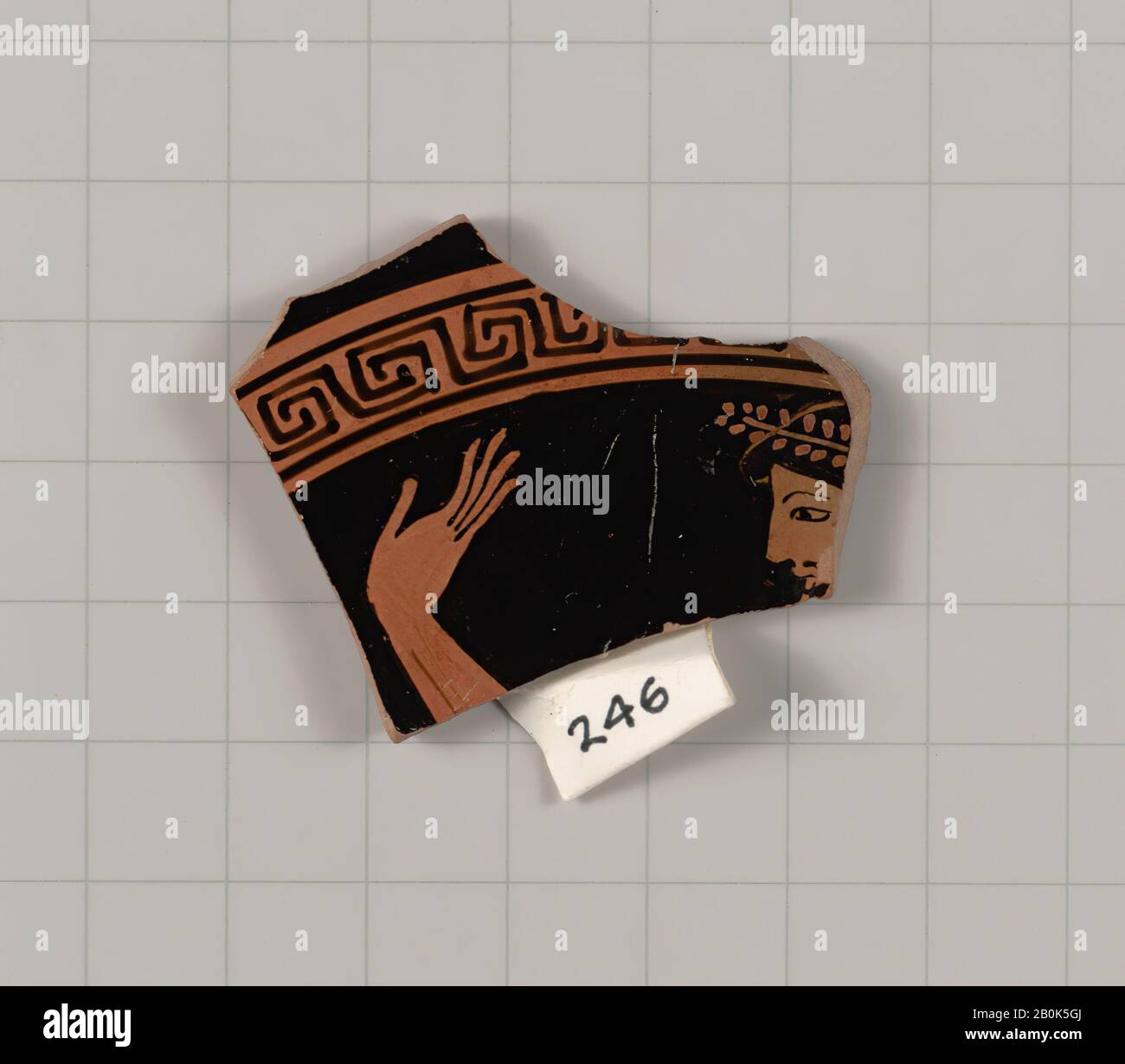 Attributed to Makron, Terracotta fragment of a kylix (drinking cup ...