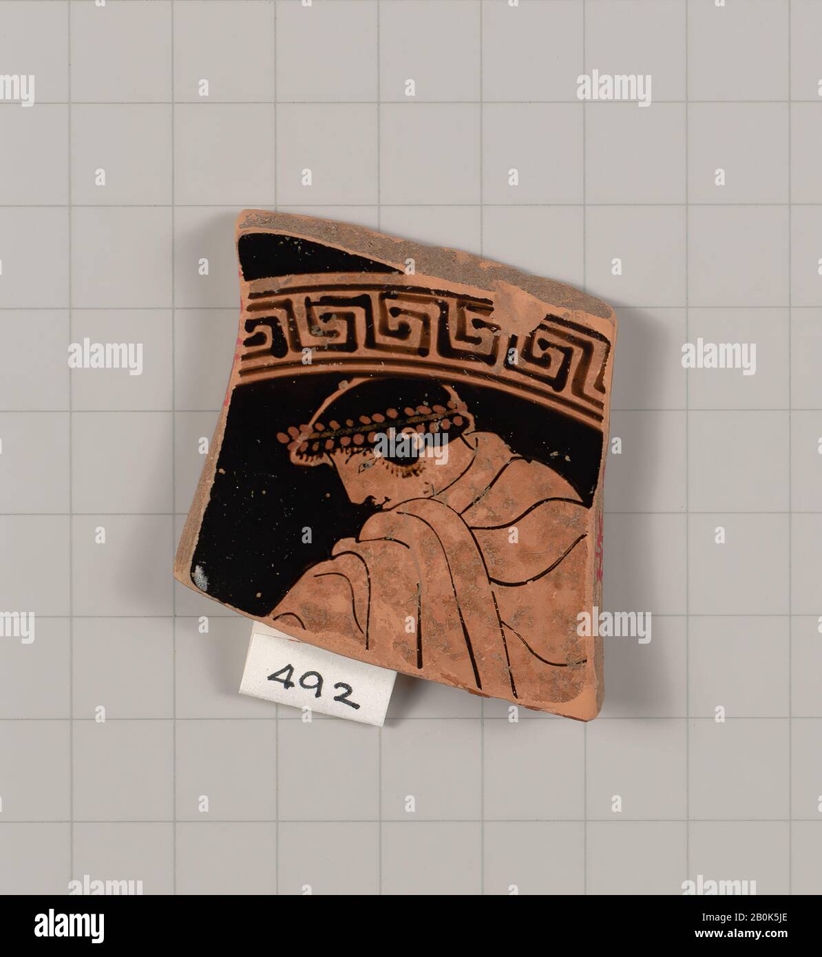 Attributed to Makron, Terracotta fragment of a kylix (drinking cup ...