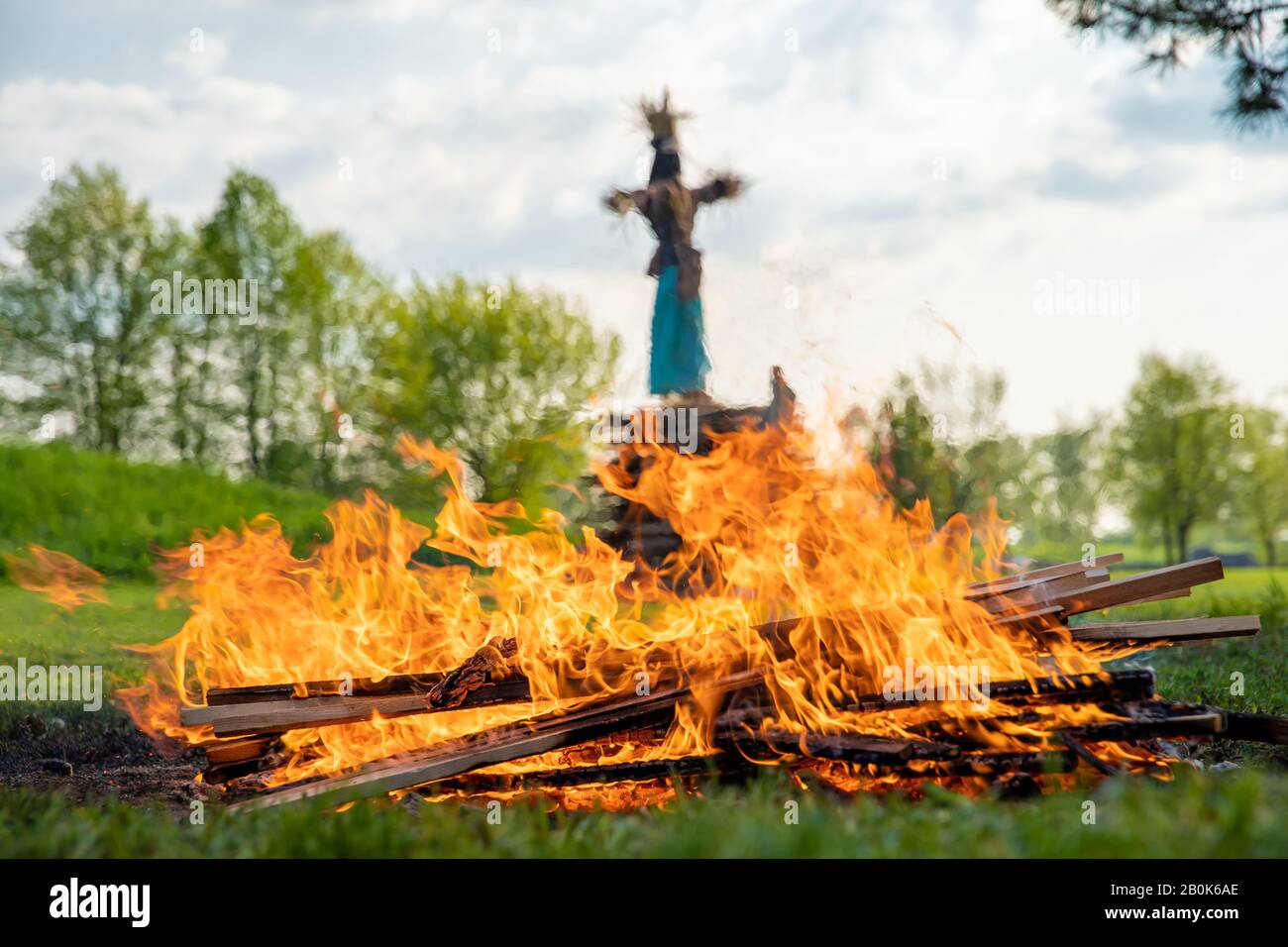 burning of witches according to tradition on Walpurgis Night. public ...