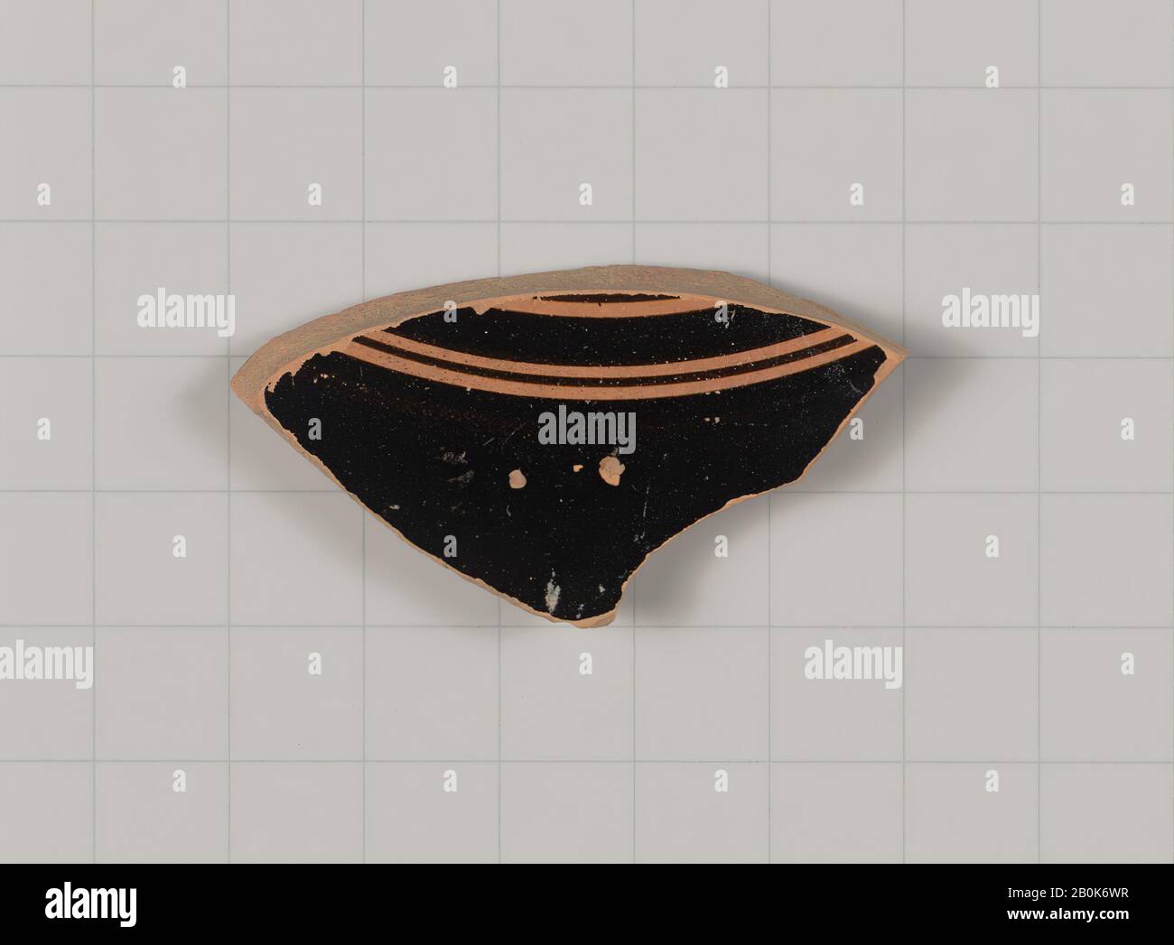 Terracotta fragment of a stemless kylix (drinking cup), Greek, Attic ...