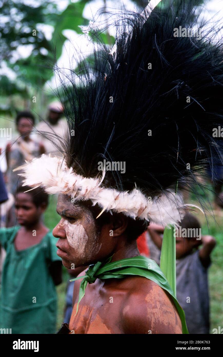 PAPUA NEW GUINEA, SEPIK RIVER, PORTRAIT OF TRIBAL DANCER AT SING-SING ...