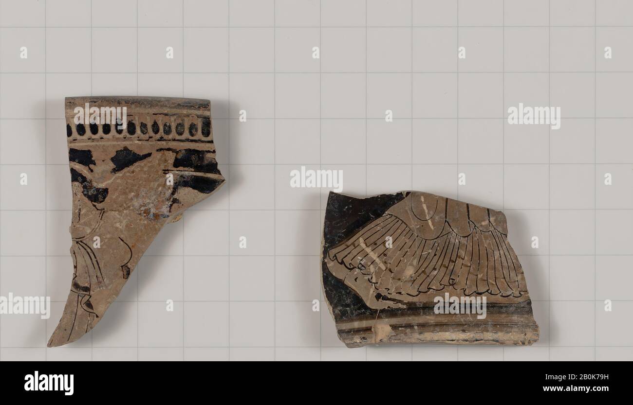 Terracotta rhyton (vase for libations or drinking), Greek, Attic ...