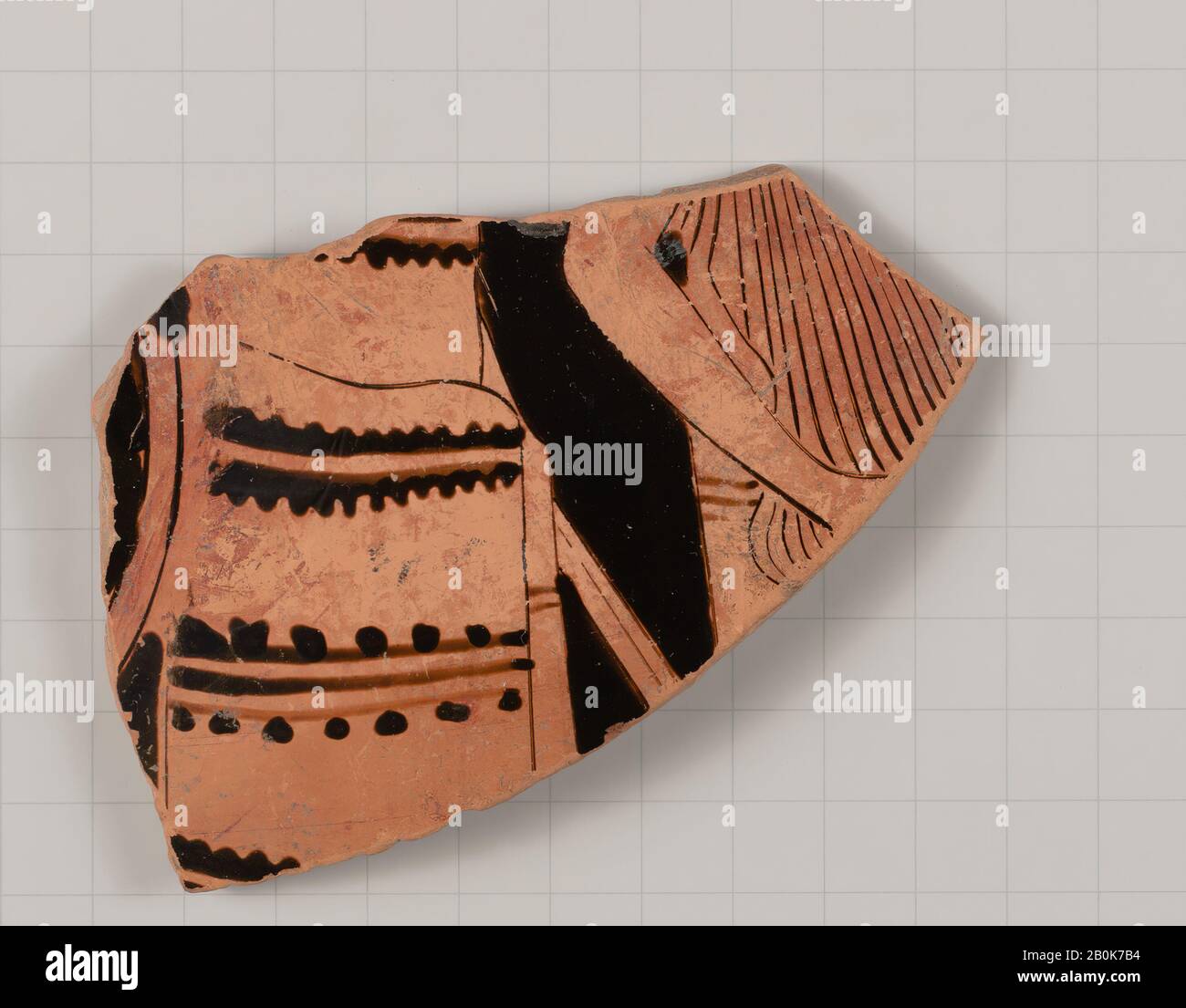 Terracotta fragment of a hydria: kalpis (water jar), Greek, Attic ...