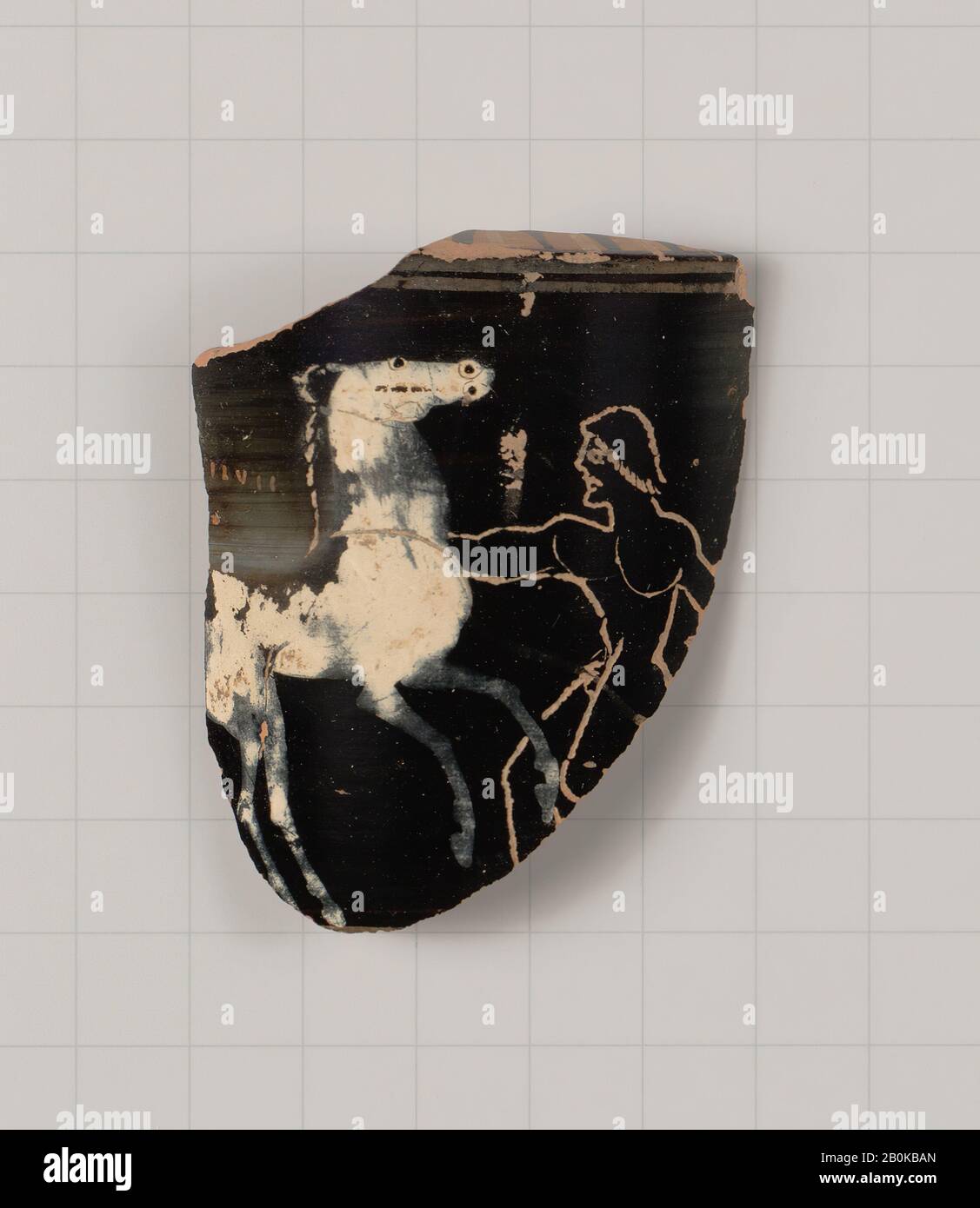 Terracotta fragment of a lekythos (oil flask), Greek, Attic, Archaic ...