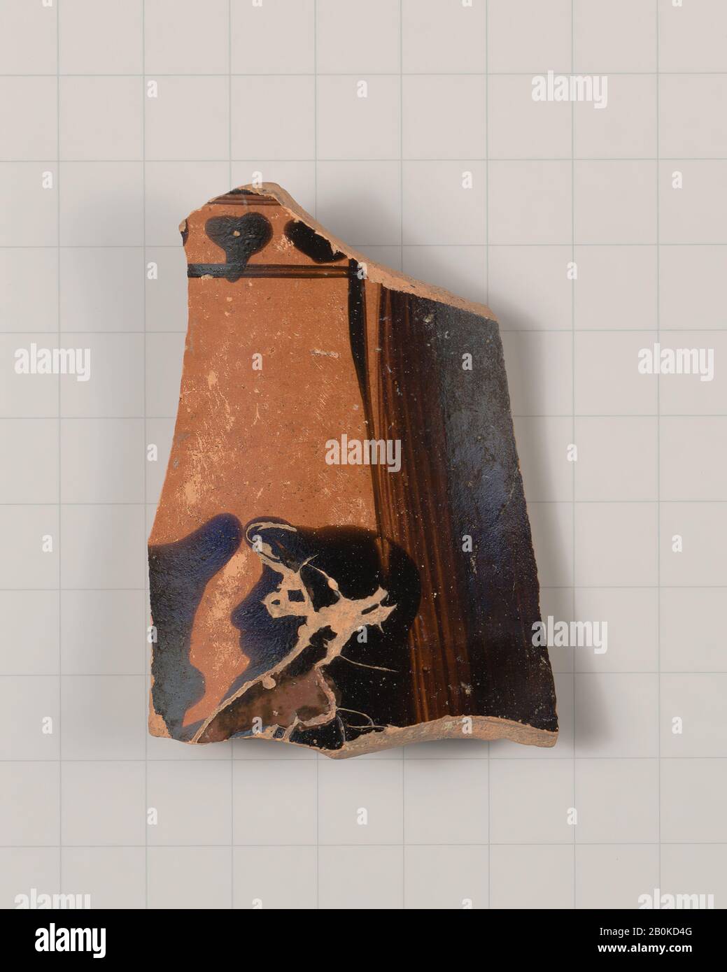 Terracotta fragment of an olpe (jug), Greek, Attic, Archaic, Date late ...