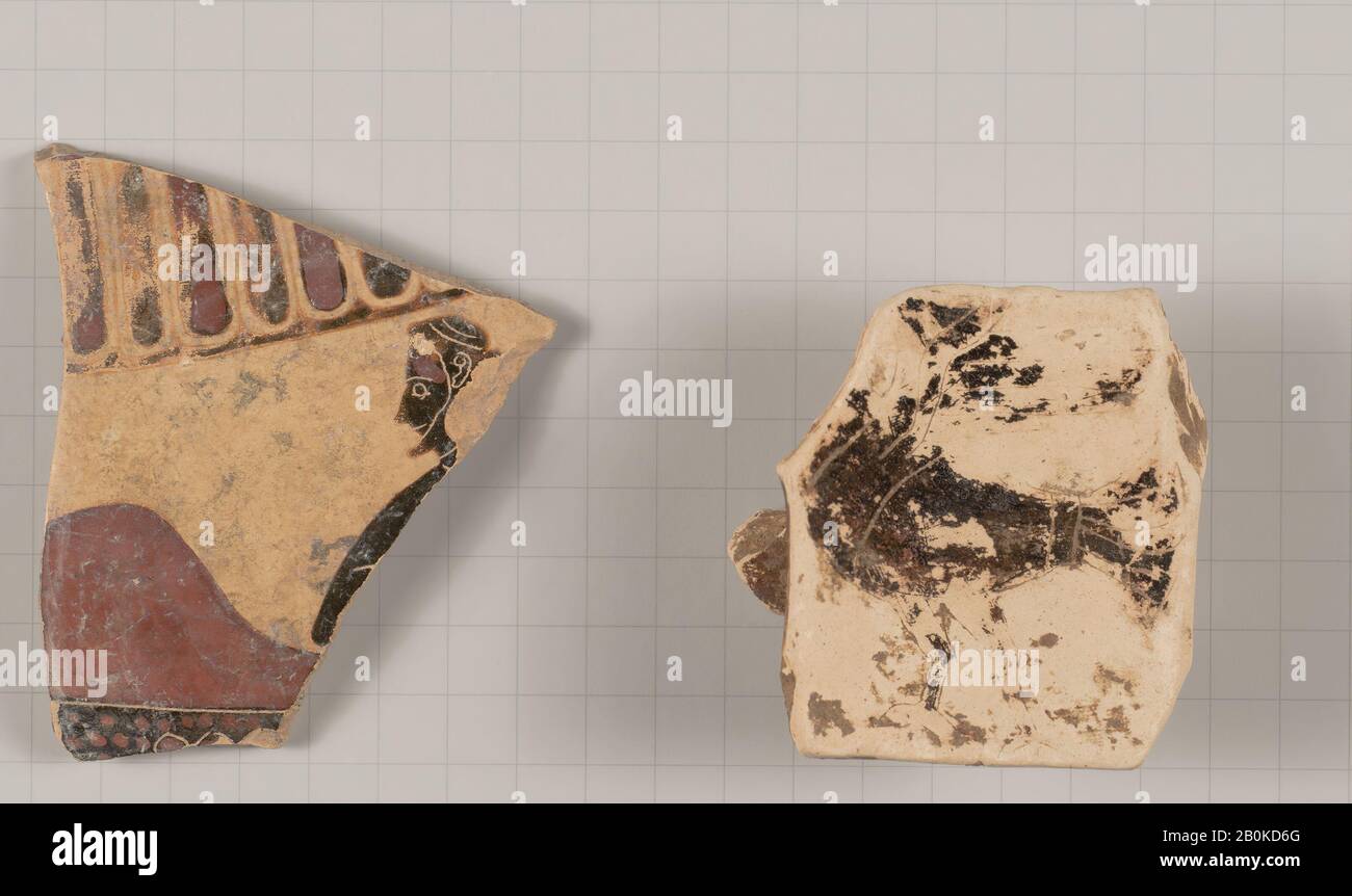 Terracotta fragments of a krater, Greek, Corinthian, Corinthian, Date ...