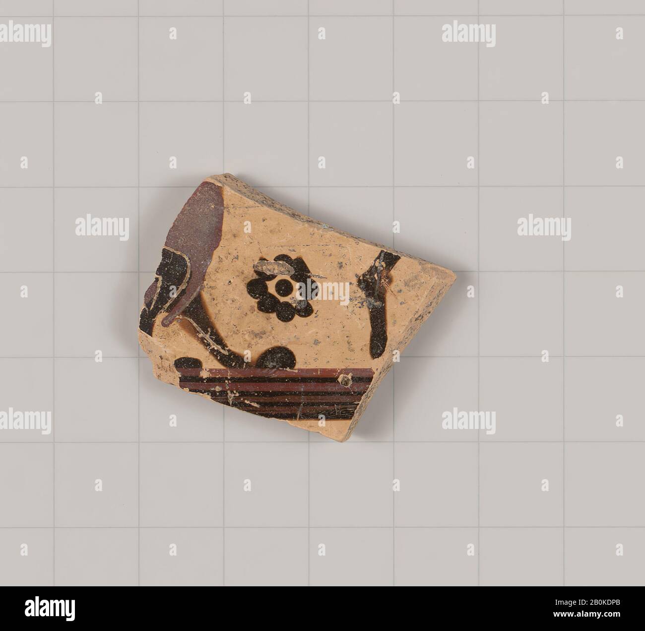 Terracotta fragment of a closed shape, Greek, Corinthian, Corinthian ...