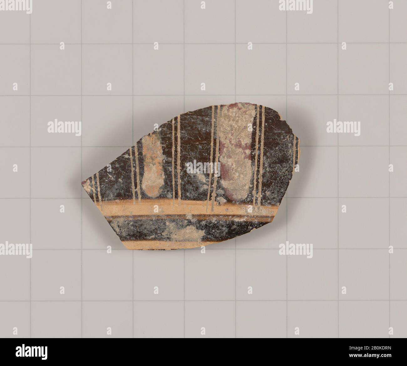 Terracotta fragment of a closed shape, Greek, Corinthian?, Corinthian ...