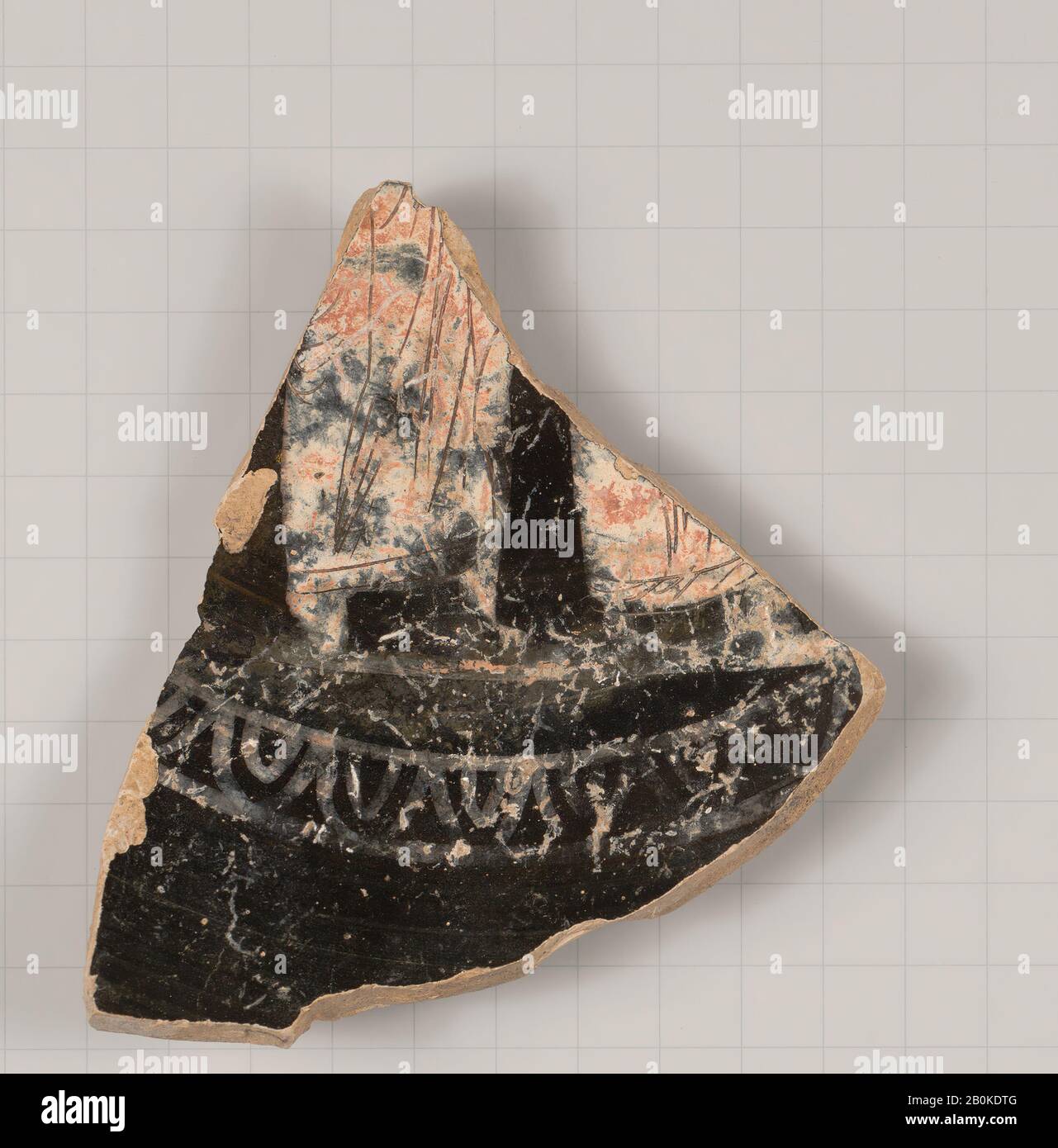 Terracotta fragment of a kylix (drinking cup), Etruscan, Classical ...