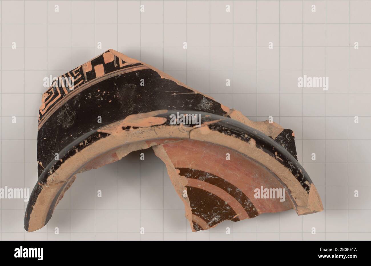 Terracotta rim fragment of a skyphos (deep drinking cup), Etruscan ...