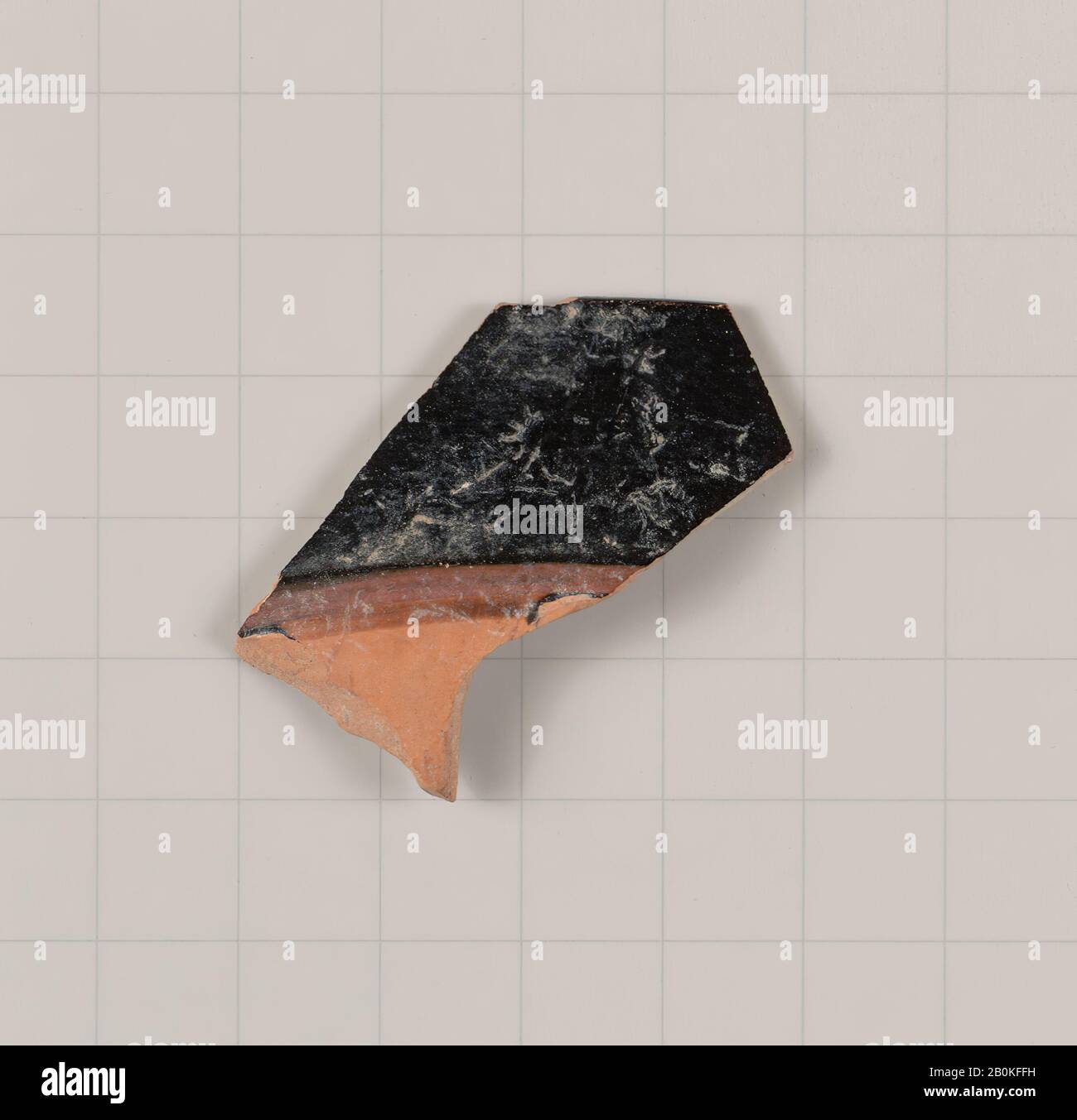 Terracotta rim fragment of a kylix (drinking cup), Greek, Attic ...