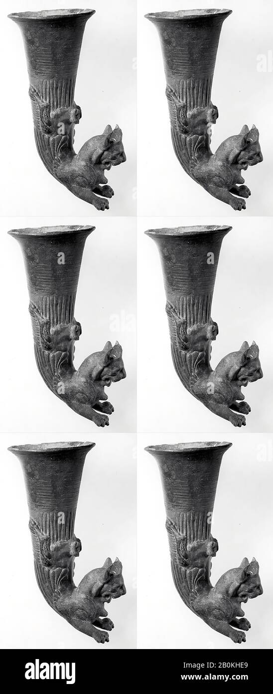 Rhyton terminating in a horned lion, Achaemenid or Seleucid, late ...