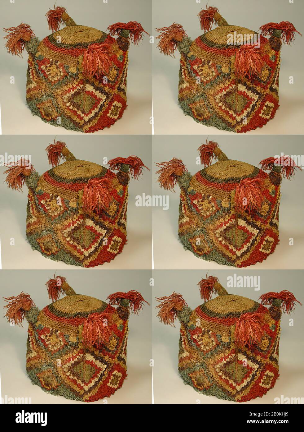 Four-Cornered Hat, Wari, 8th–10th century, Peru, Wari, Camelid hair, H ...