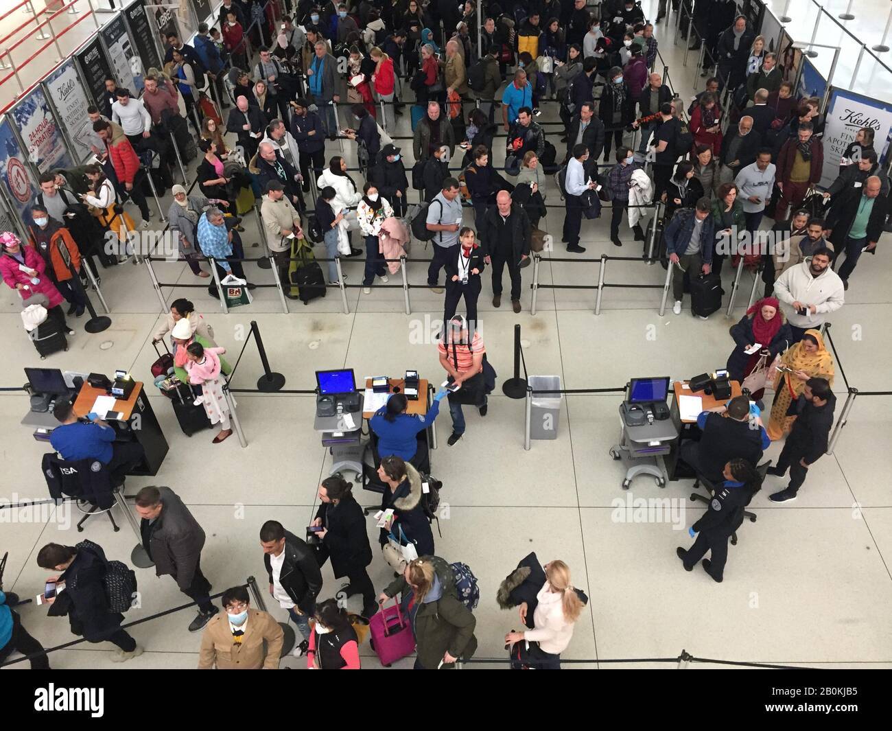 Crowded Terminal 1 at JFK International Airport, NYC, USA Stock Photo ...