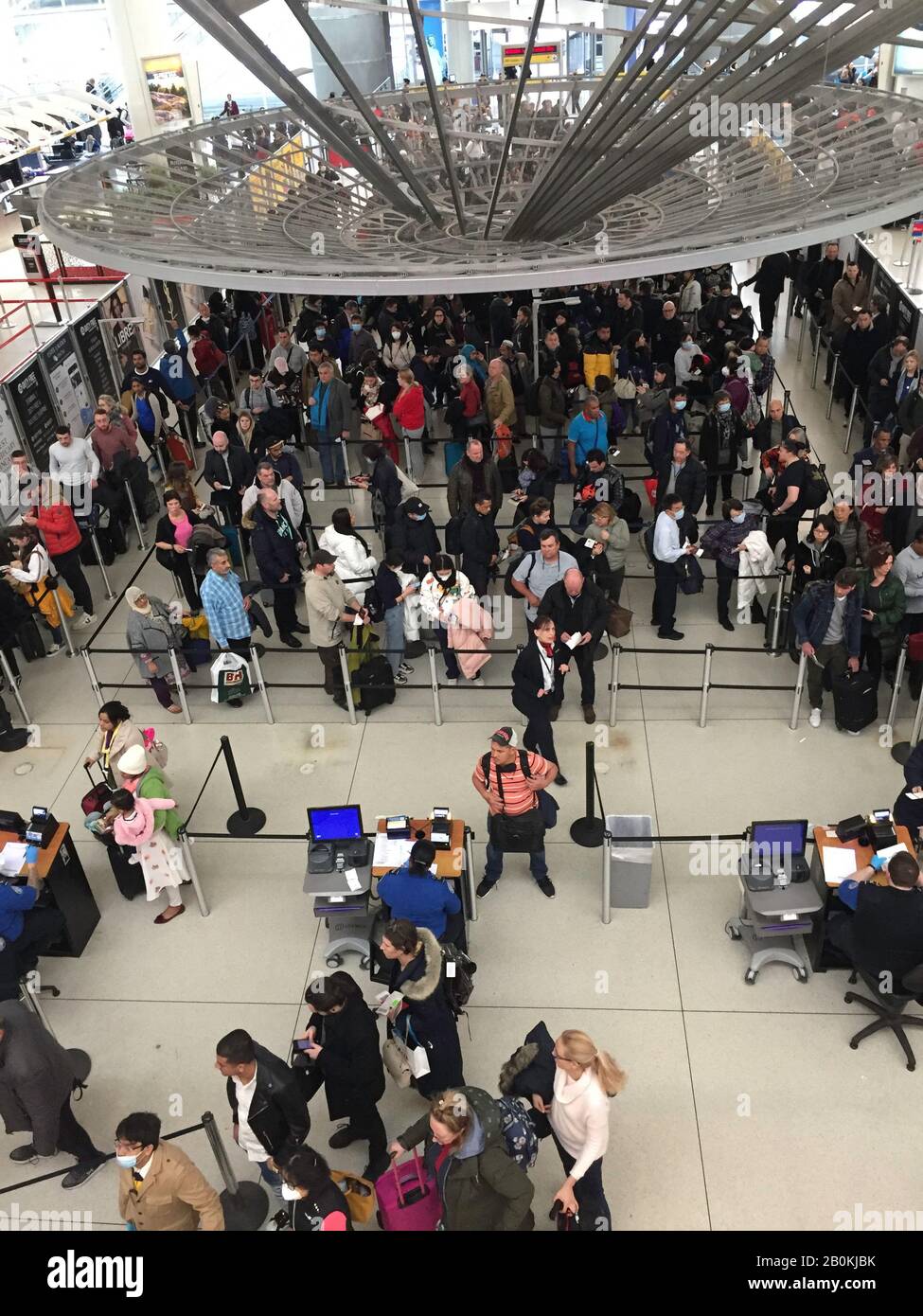 Crowded Terminal 1 at JFK International Airport, NYC, USA Stock Photo ...