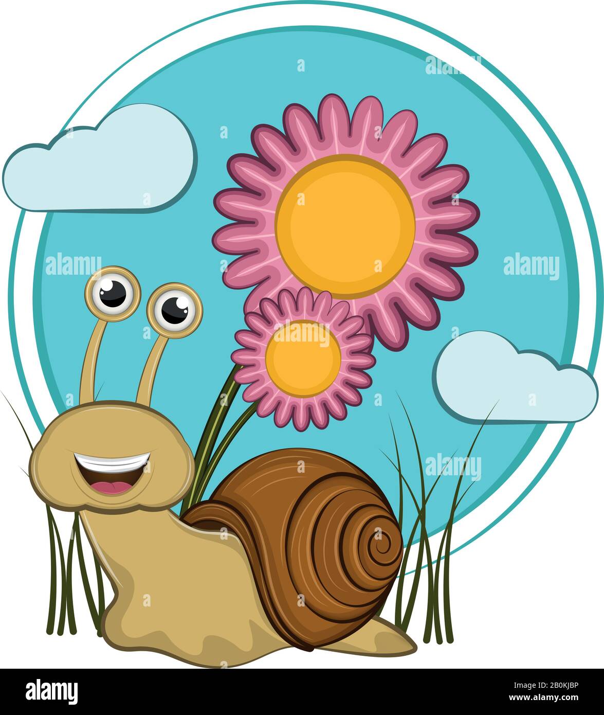 Cartoon of a cute happy snail Stock Vector Image & Art - Alamy