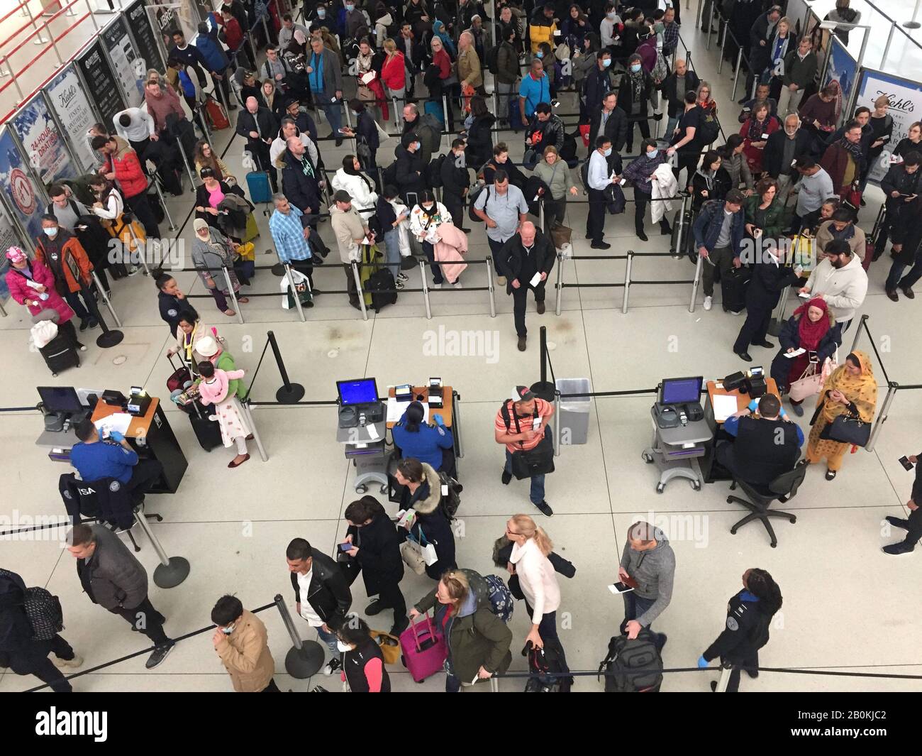 Crowded Terminal 1 at JFK International Airport, NYC, USA Stock Photo ...