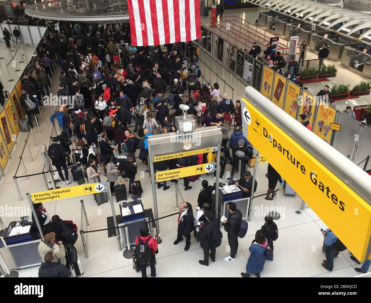 Crowded Terminal 1 at JFK International Airport, NYC, USA Stock Photo ...