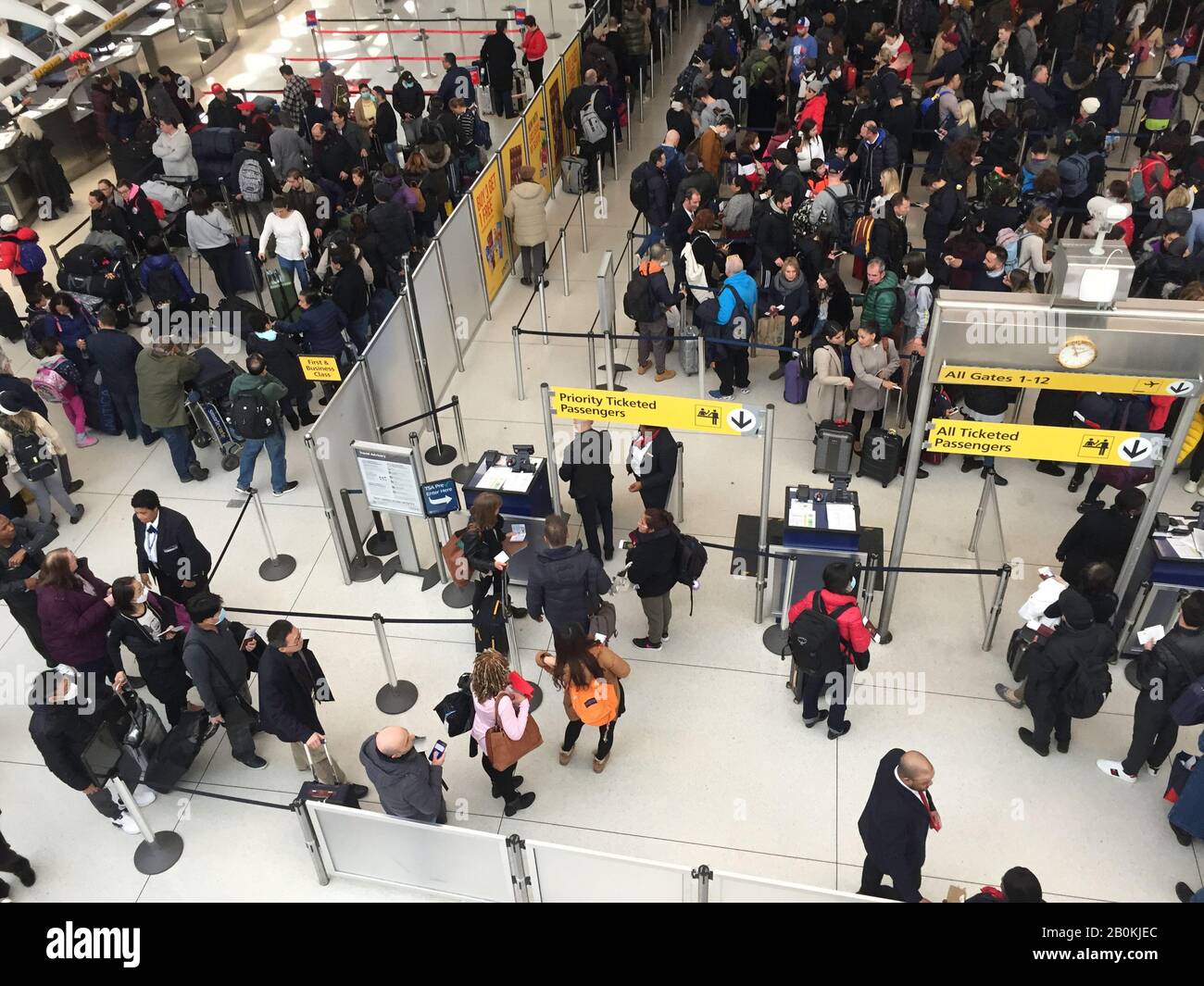 Crowded Terminal 1 at JFK International Airport, NYC, USA Stock Photo ...