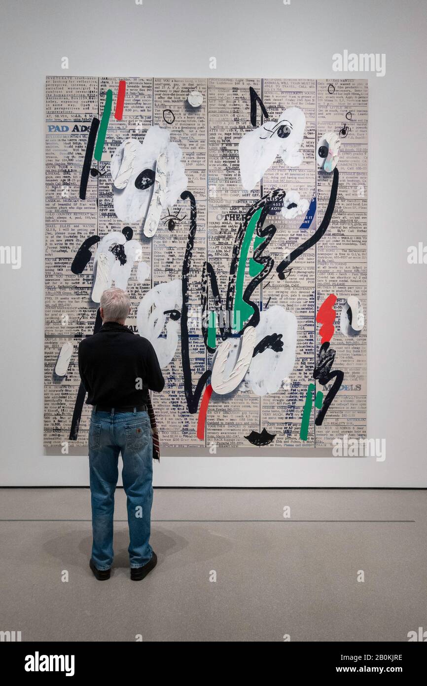 Male Patron Viewing Painting at the Museum of Modern Art, NYC Stock ...